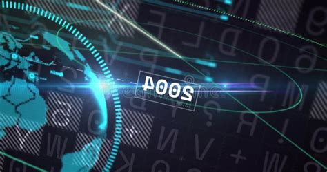 Processing Digital Data With Futuristic Interface Numbers And World Map Animation Stock Video