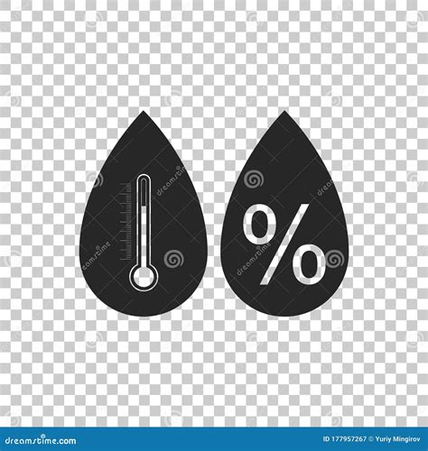 透明背景中隔离的湿度图标 天气和气象，温度计符号 向量例证 插画 包括有 对象 平面 例证 湿气 177957267
