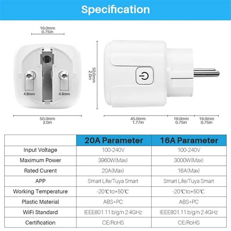 Tuya A A EU Smart Socket WiFi Smart Plug With Power Monitoring Timing Function Voice Control