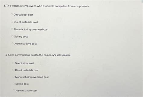 Solved Exercise Static Classifying Manufacturing Costs Chegg