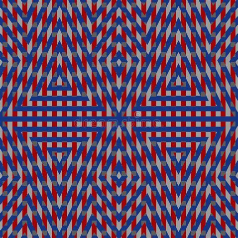 Seamless Pattern With Symmetric Geometric Ornament Repeated Color Triangles Rhombuses And