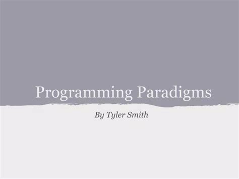 Ppt Programming Paradigms Powerpoint Presentation Free Download Id