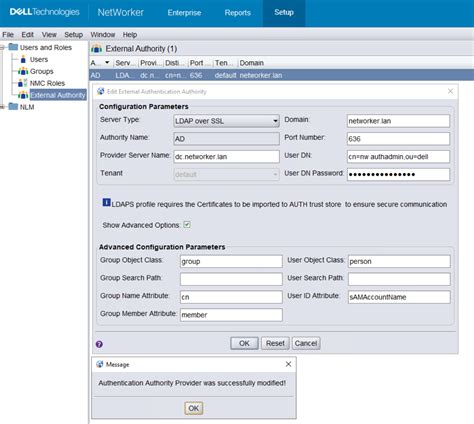 Networker:如何配置 Ldaps 身份验证 Dell 中国 Networker:如何配置 Ldaps 身份验证 Dell 中国