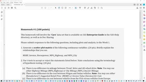 Statistics In Sas Lesson 2 Youtube