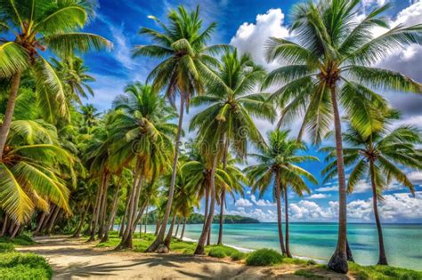 Exotic Tree Images Including Palm Trees Generated Using Ai Stock