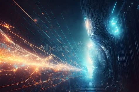 Futuristic Technology Abstract Background With Lines For Network Big