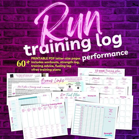 Competitive Running Printable Planner Training Planner Women Girls