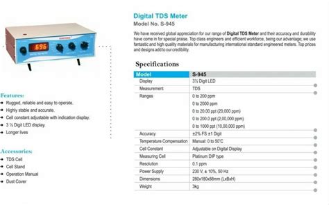 Tds Meter Table Top 0 5 Fs 1 Digit At ₹ 6000 Piece In Chennai Id 20389600662