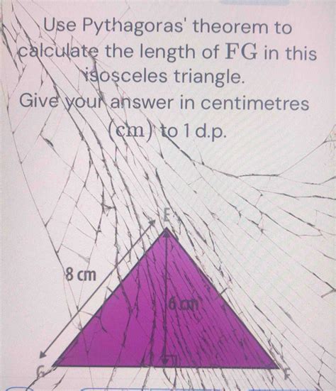 solved use pythagoras theorem to calculate the length of fg in this