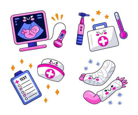 Cute Medical Stickers Vectors And Illustrations For Free Download