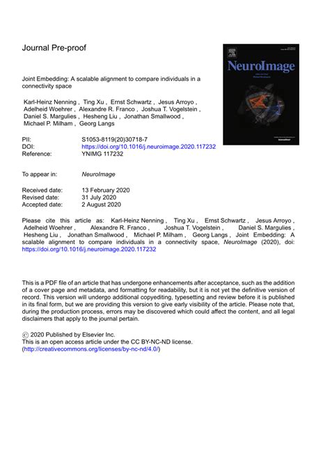 Pdf Joint Embedding A Scalable Alignment To Compare Individuals In A