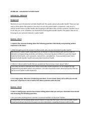 Why PH Lab Exercise Pdf AS Introduction To Public Health Lab Exercise