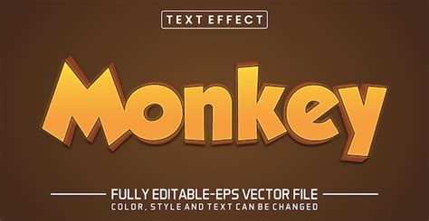 Premium Vector Monkey Font Text Effect Editable