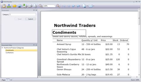 Document Map And Parameter Support In Wpf And Silverlight Report Viewer Coming In V2010 Vol 2