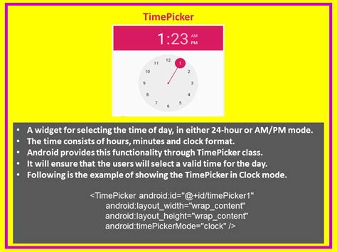 Time Picker In Android