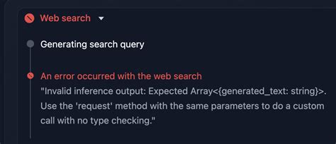 Web Search An Error Occurred With The Web Search Invalid Inference