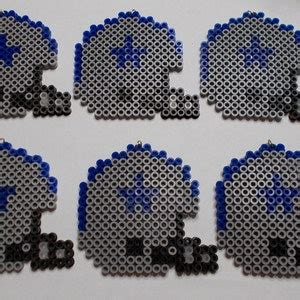 Set Of 6 Dallas Cowboys Football Helmet Perler Bead Ornaments Etsy