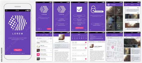 Design Of Mobile App Ui Ux Gui Set With A Welcome Window