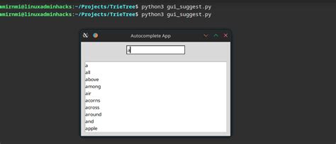Creating A Python Autocomplete App With Tkinter And Trie Tree By