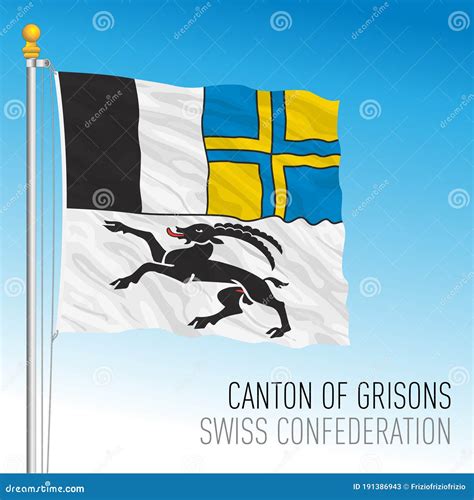 Canton Of Grisons Official Flag Switzerland Stock Vector