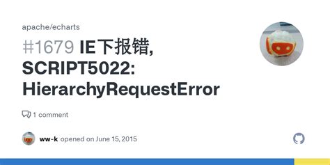 Ie下报错 Script5022 Hierarchyrequesterror · Issue 1679 · Apacheecharts