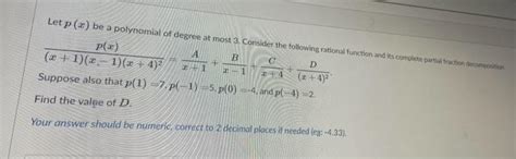 Solved Let P X Be A Polynomial Of Degree At Most 3 Chegg Com