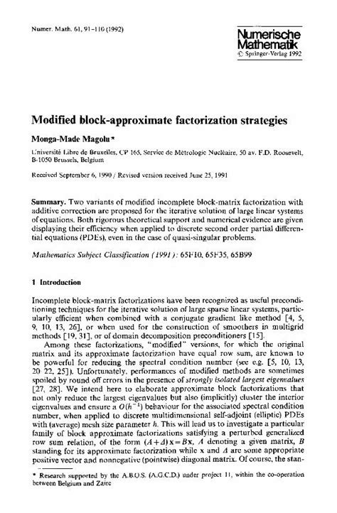 pdf modified block approximate factorization strategies dokumen tips