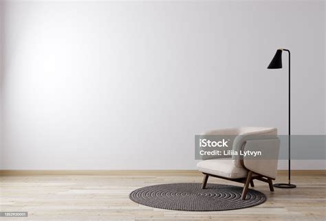 흰색 벽과 모뎀 가구와 함께 있는 밝은 객실은 스칸디나비아 스타일로 모형을 장식합니다 모형을위한 거실 3d 렌더링 0명에 대한 스톡 사진 및 기타 이미지 Istock