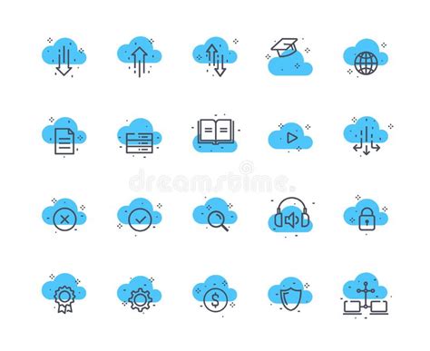 Cloud Computing Color Set Stock Vector Illustration Of Outline 273497105