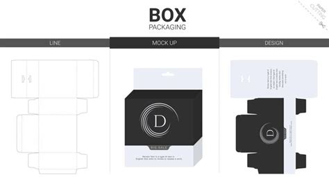 박스 포장 및 모형 다이 컷 템플릿 프리미엄 벡터