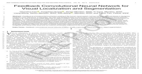 Pdf Feedback Convolutional Neural Network For Visual · Ieee Proof 1 Feedback Convolutional