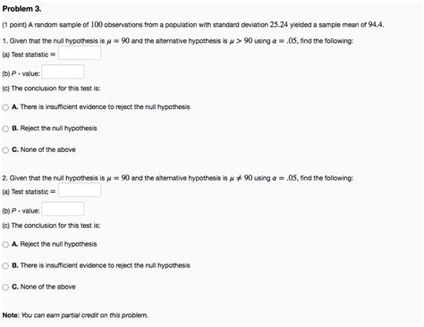 Solved Problem 3 1 Point A Random Sample Of 100