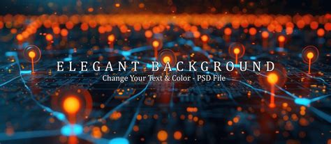 Abstract Network Visualization With Glowing Orange Nodes Premium Ai Generated Psd