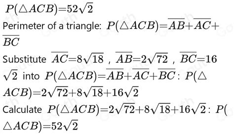Solved 17 Write The Perimeter Of The Triangle As An Expression In Simplest Radical Form [math]