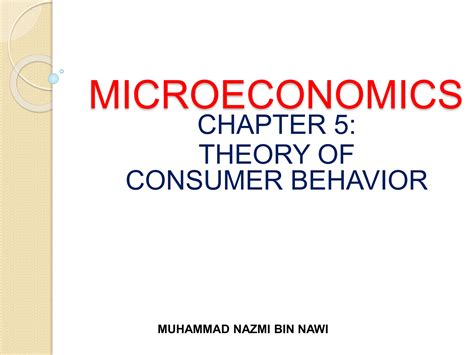 Microeconomics Theory Of Consumer Behaviour Pptx