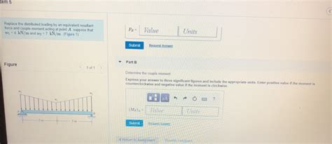 Solved Item 5 50 Replace The Distributed Loading By An