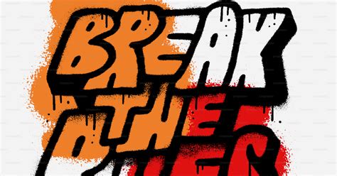 규칙 위반 도시 거리 예술 스텐실 그래피티 슬로건 그래픽 티셔츠를 위한 레터링 프린트 질감 있는 타이포그래피 벡터 그림 사진 Unsplash의 로고 이미지