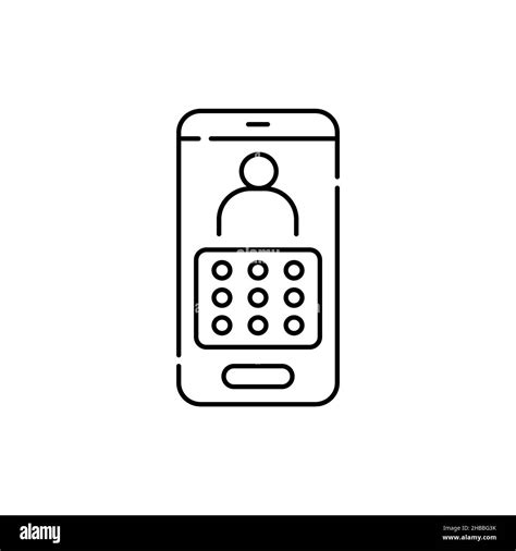 Password On Smartphone Color Line Icon Isolated Vector Element Outline Pictogram For Web Page