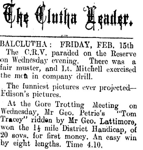 The Clutha Leader Balclutha Friday Items National Library Of