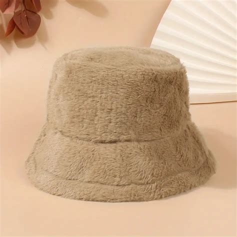 여성을위한 캔디 컬러 퍼지 양동이 모자 겨울 따뜻한 부드러운 플러시 분지 모자 경량 두꺼운 Coldproof Temu Republic Of Korea