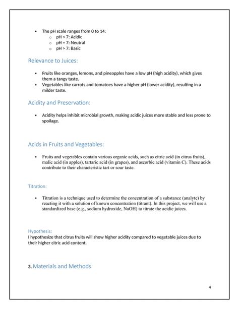 Study Of Acidity Of Fruit And Vegetable Juices 11docx