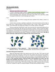 The Collision Theory Rate Of Reaction Pdf THE COLLISION THEORY Key Points Molecules Must