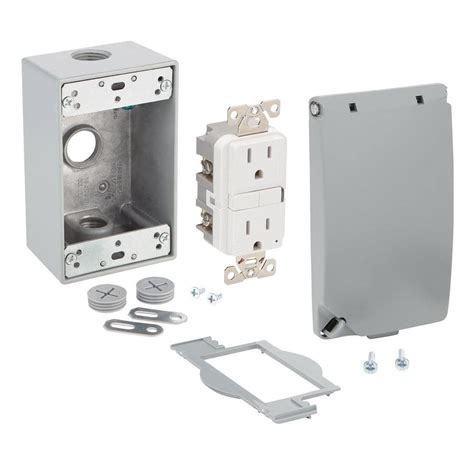 Commercial Electric 1 Gang Metal Weatherproof Electrical Box Cover And