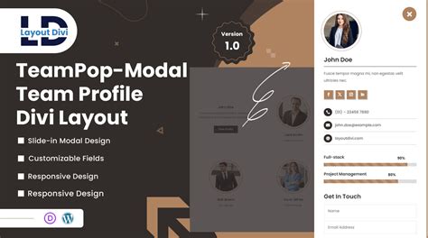 Teampop Modal Team Profile Divi Layout Divi Layouts