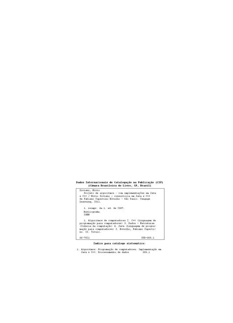 Projeto de Algoritmos com implementações em Java e C by Cengage Brasil Issuu
