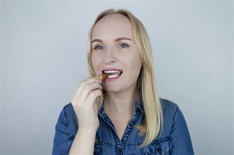 Prevention Of Thyroid Diseases Woman Holds Brazil Nuts Rich In Selenium Good For The Thyroid