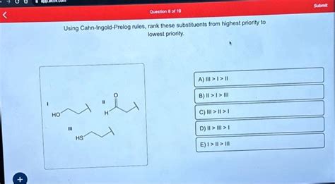 Solved Using Cahn-Ingold-Prelog rules, rank these | Chegg.com