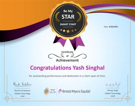 Yash Singhal On Linkedin Zs Performance Firstachievement Certificate 22 Comments