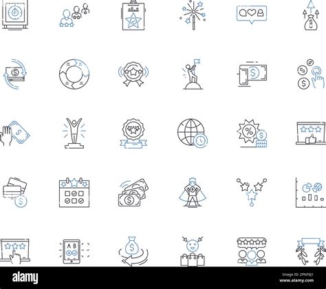 Asset Evaluation Line Icons Collection Valuation Metrics Estimation Analysis Assessment