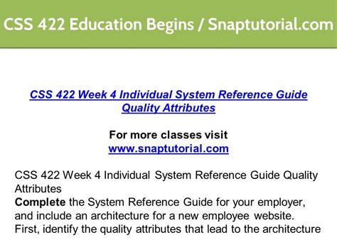 Css 422 Education Begins Css 422 All Assignments